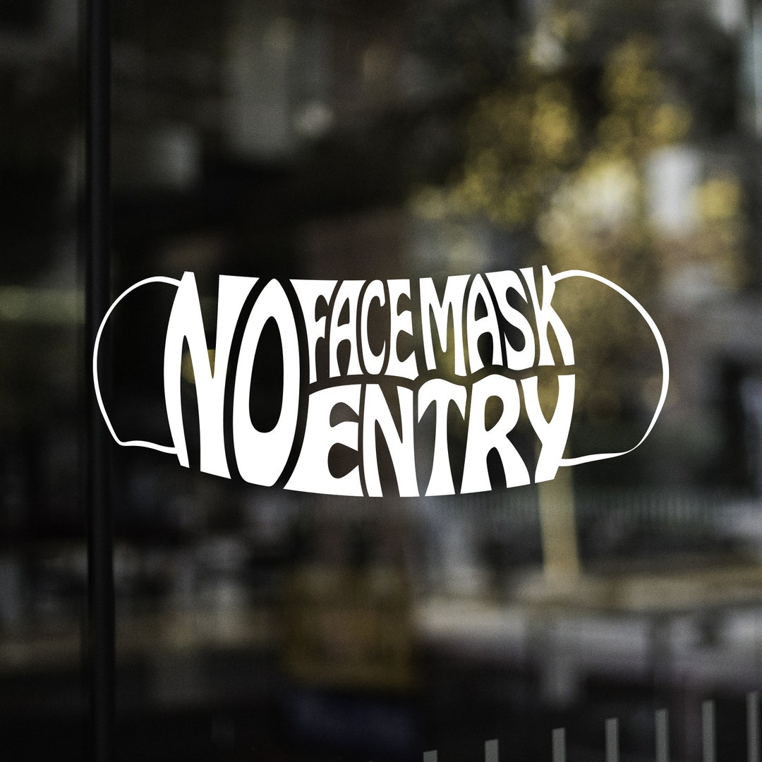 No Face Mask No Entry Decal, Face Mask Required, Store Decal ...