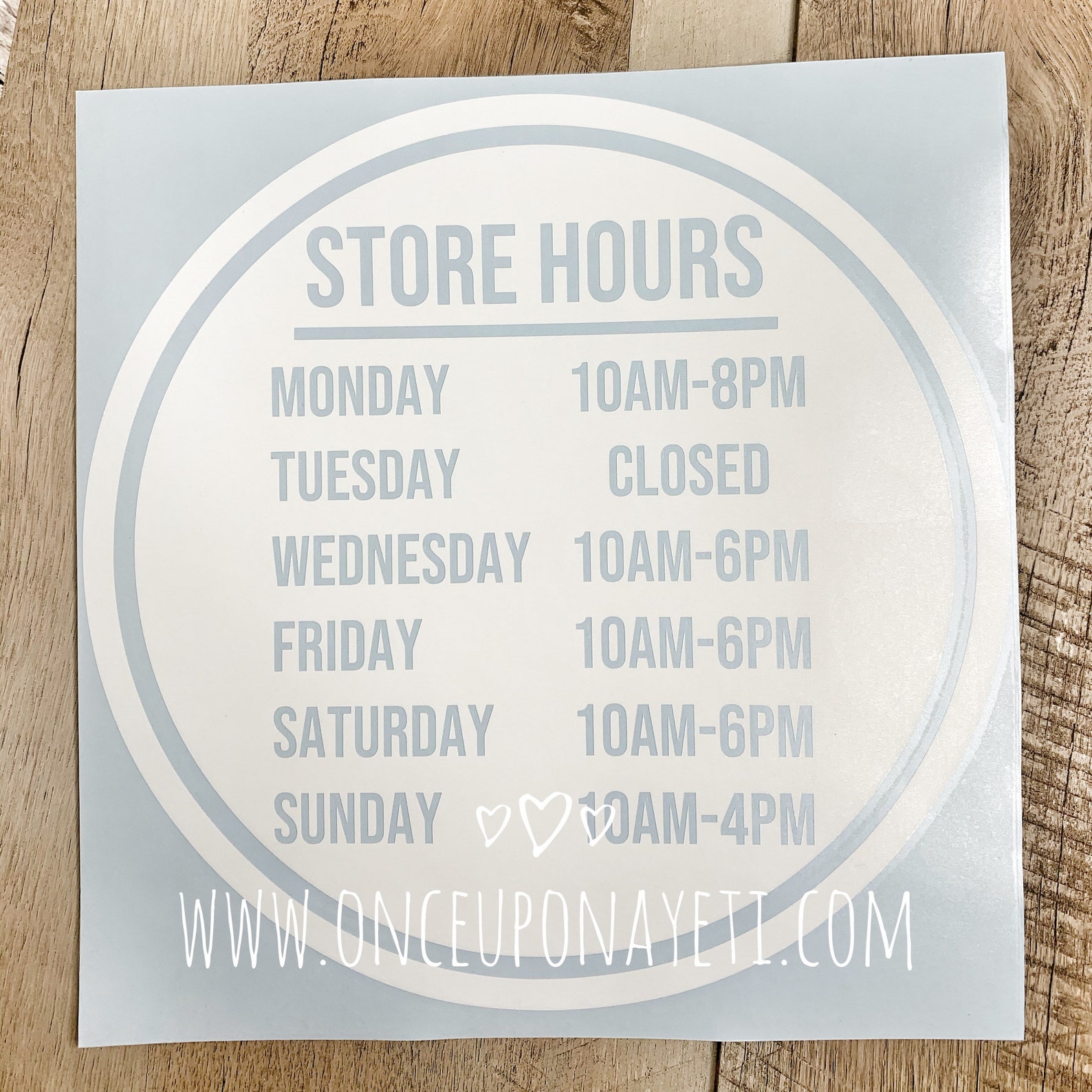 Store Hours Decal Business Hours Decal Custom Storefront | Etsy