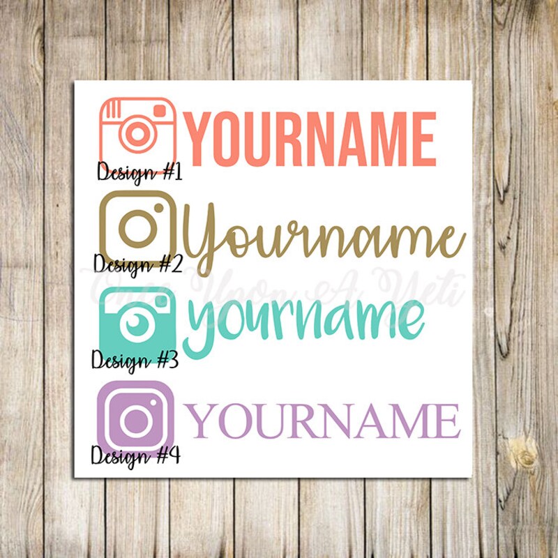 Custom Instagram Decal - Etsy