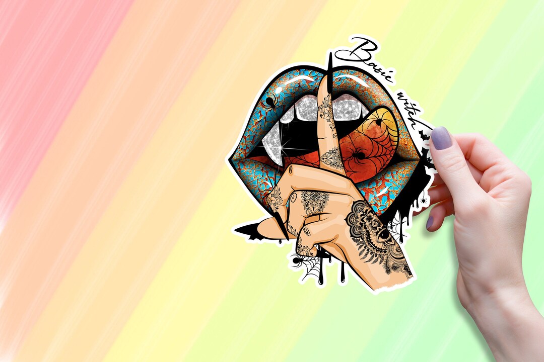 Basic Witch Sticker, Witch, Vampire, Lips, Laptop, Car, Water Bottle, Tumbler, Waterproof, Decal ...