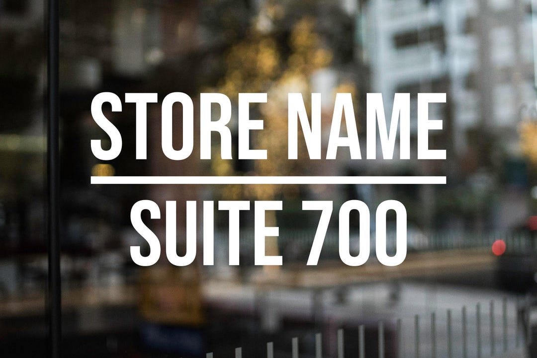 Storefront Vinyl Decal: Suite Number, Business Name, Salon Window - Etsy