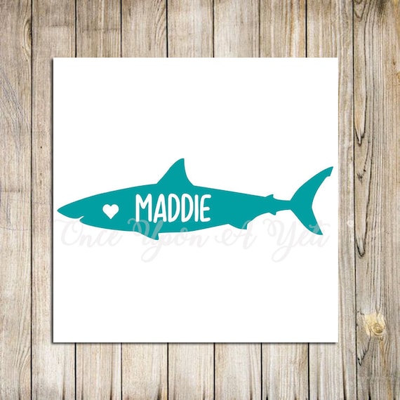 Shark Custom Decal Shark Sticker Name Decal Name Sticker | Etsy