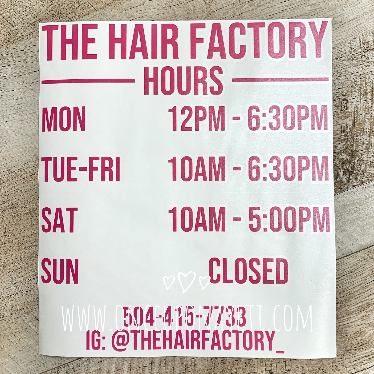 Store Hours Decal Business Hours Decal Custom Storefront - Etsy