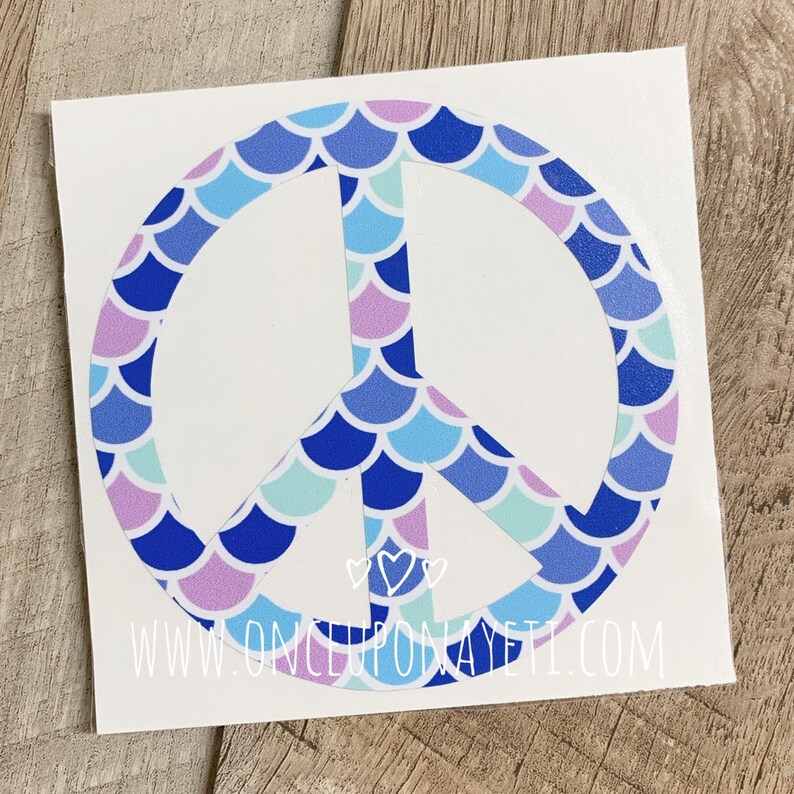 Peace Sign Decal Monogram Sticker Yeti Decal Car Decal - Etsy