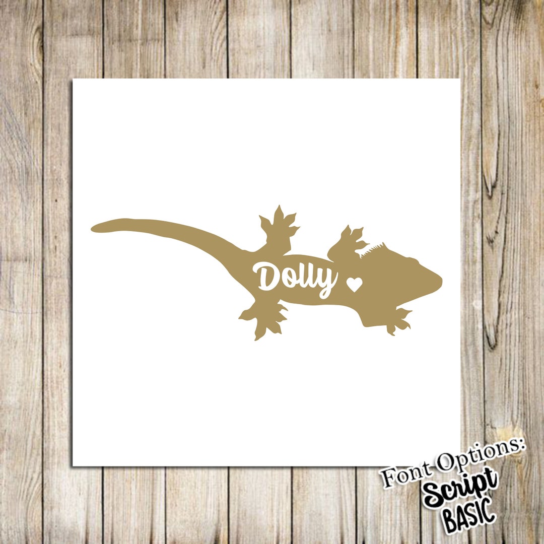 Crested Gecko Custom Decal, Gecko Tank Decal, Gecko Sticker, Gecko Name ...