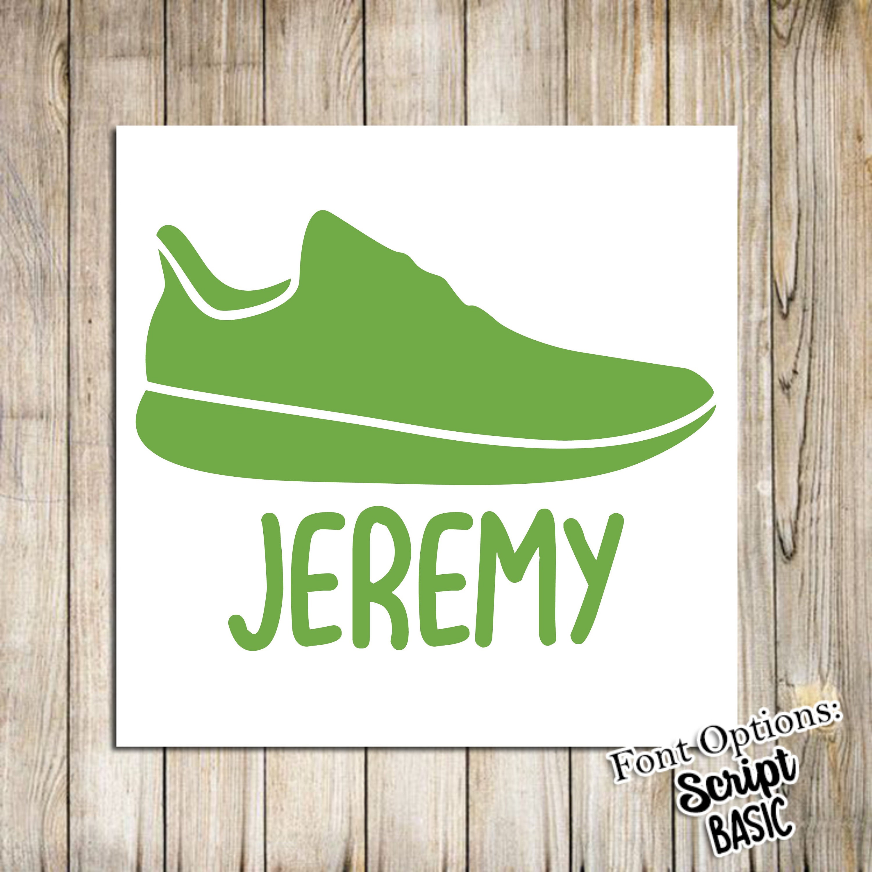 Running Shoe With Name Vinyl Decal Running decal Track | Etsy