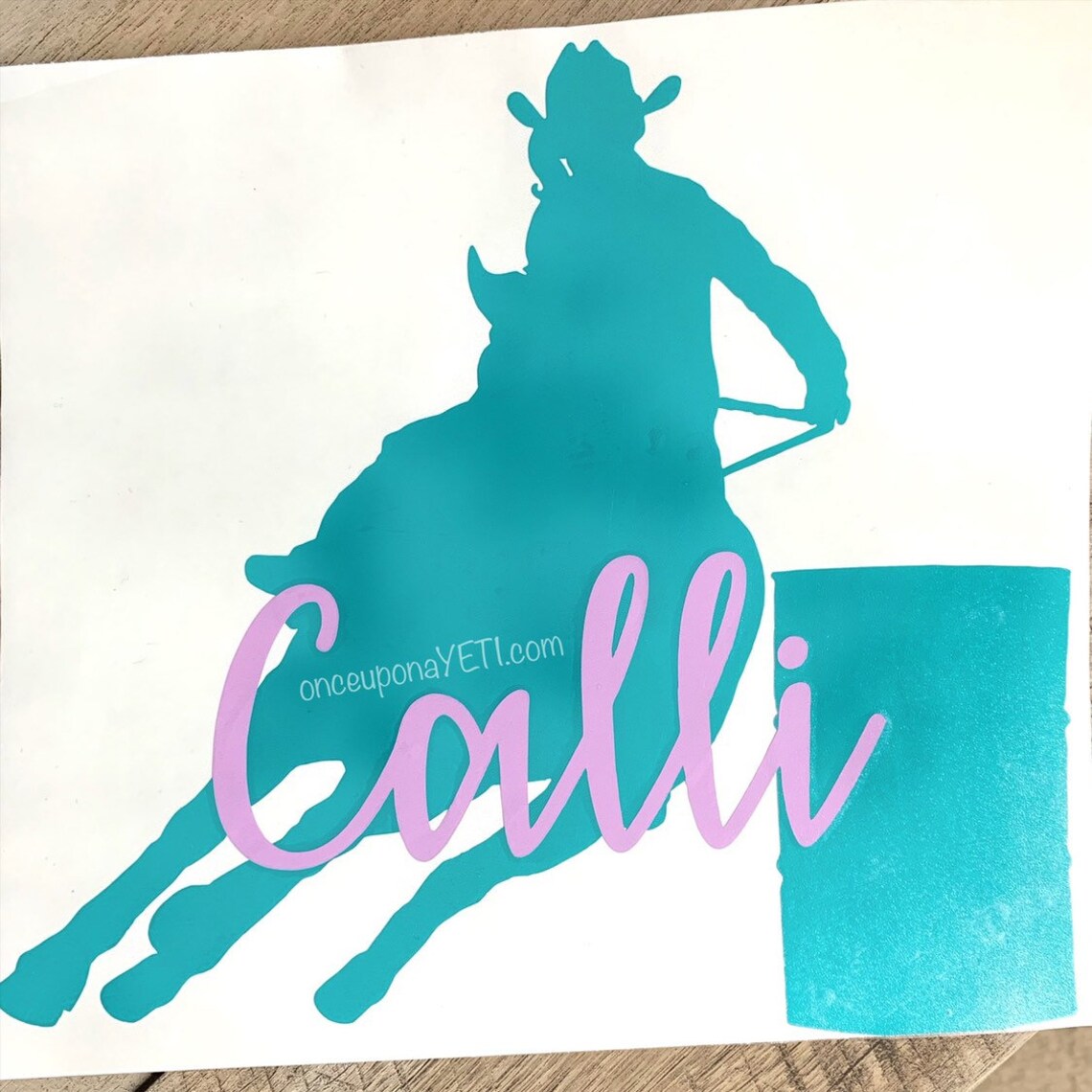 Barrel Racer Name Decal Barrel Racing Horse Car Decal | Etsy