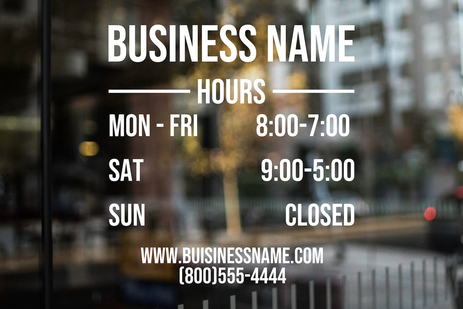 Store Hours Decal Business Hours Decal Custom Storefront - Etsy