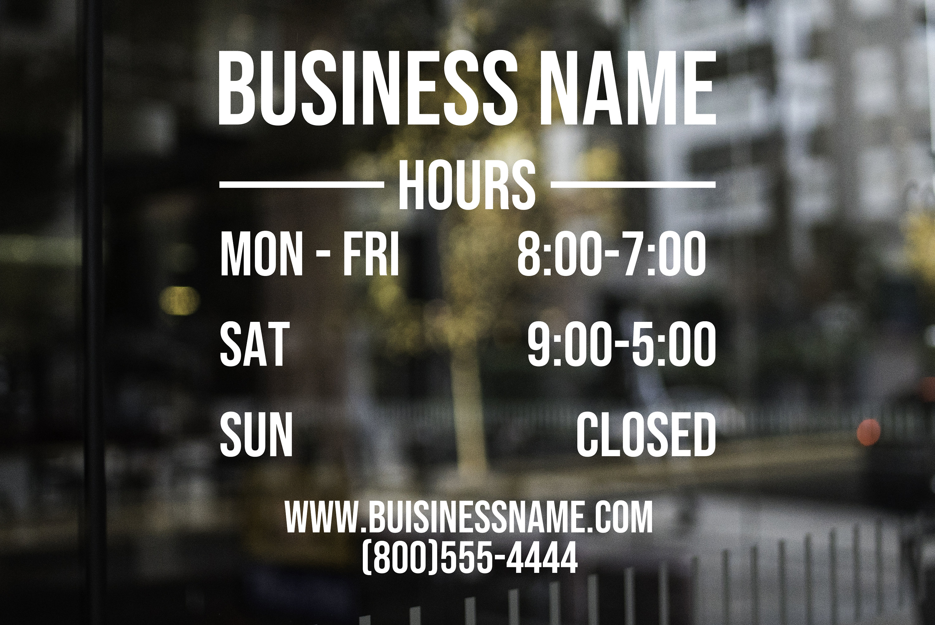 Store Hours Decal Business Hours Decal Custom Storefront - Etsy