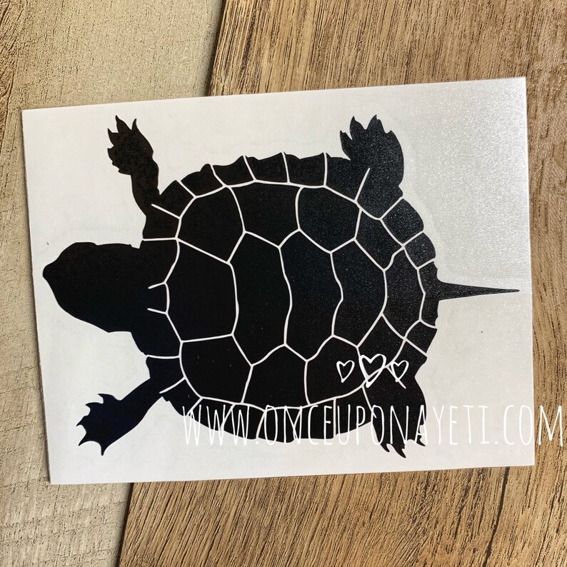 Turtle Decal Turtle Tank Decal Turtle Sticker Red Ear | Etsy