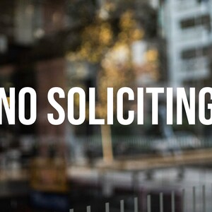 No Soliciting Sign No Solicitation Vinyl Decal Sticker No Soliciting ...