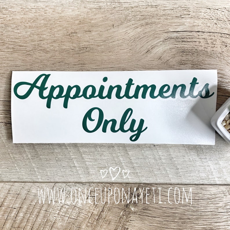 Appointments Only Decal Salon Decal Decal Store Decal - Etsy