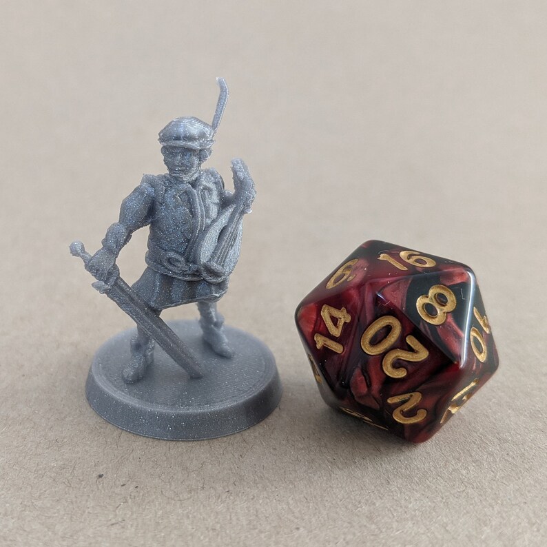 Bard Miniature With Lute and Sword 28mm Dungeons and Dragons - Etsy