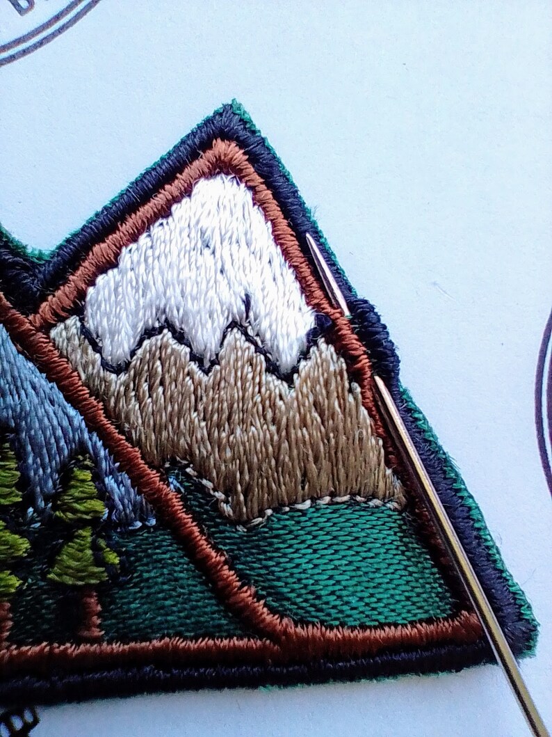 Freehand Treadle Sewing Machine Embroidered Mountain Applique Sew on Patch - Etsy