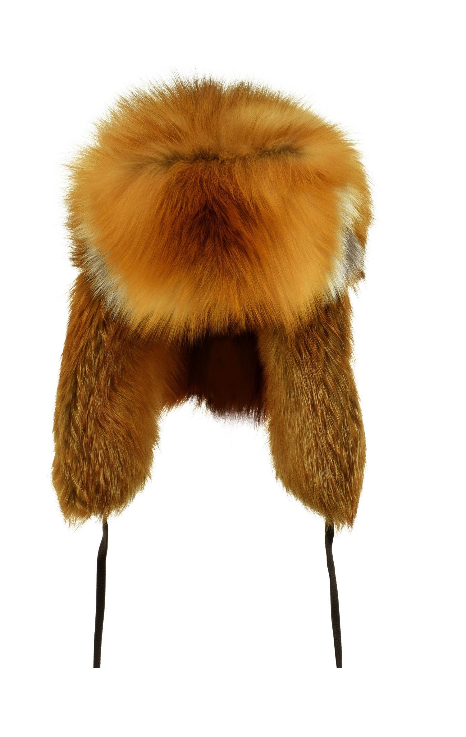 Ausable Fur Red Fox Full Fur Trooper Hat With Flaps - Etsy
