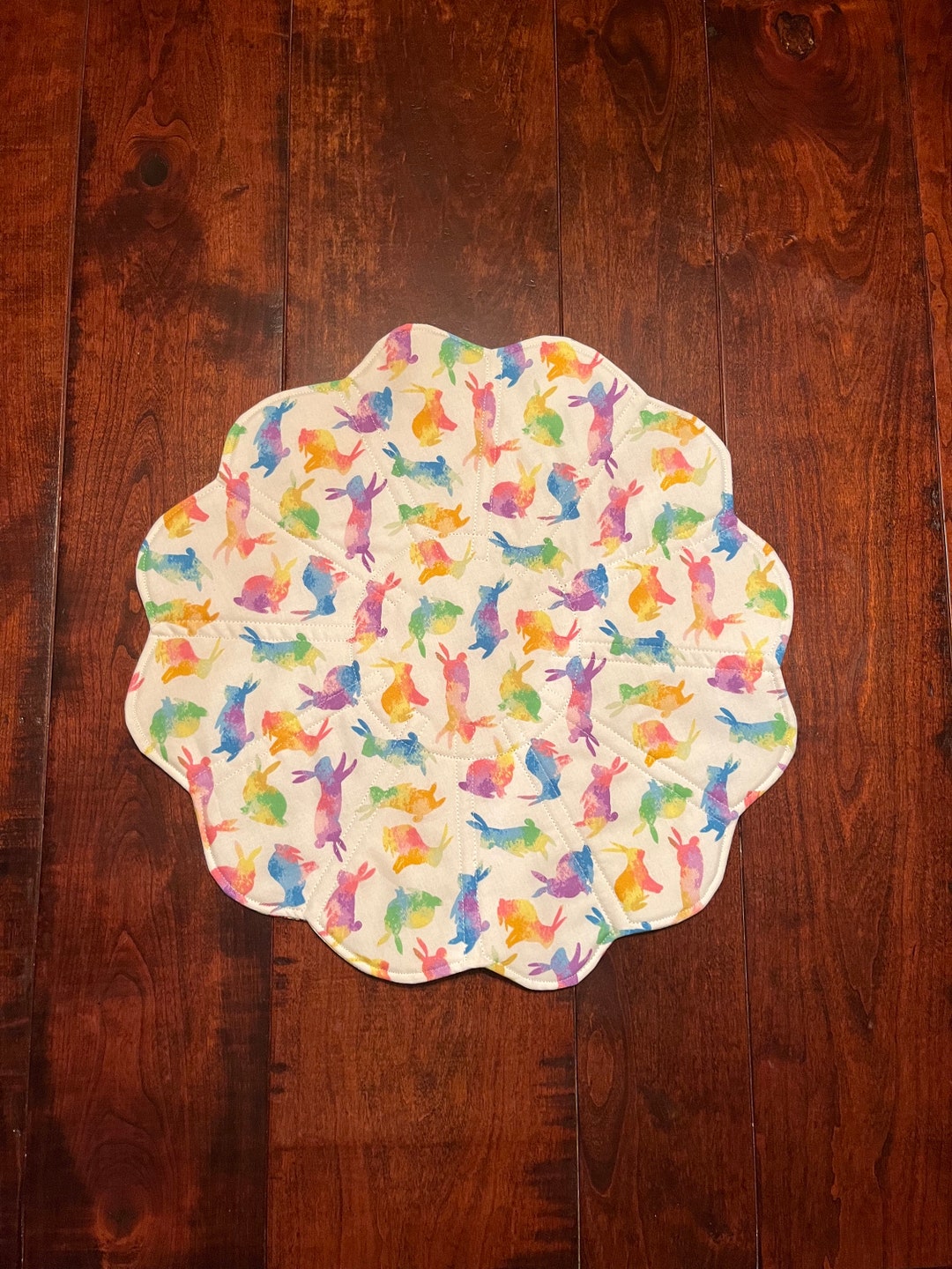 Easter Table Topper, Quilted Table Topper, Spring Table Topper, Fabric ...