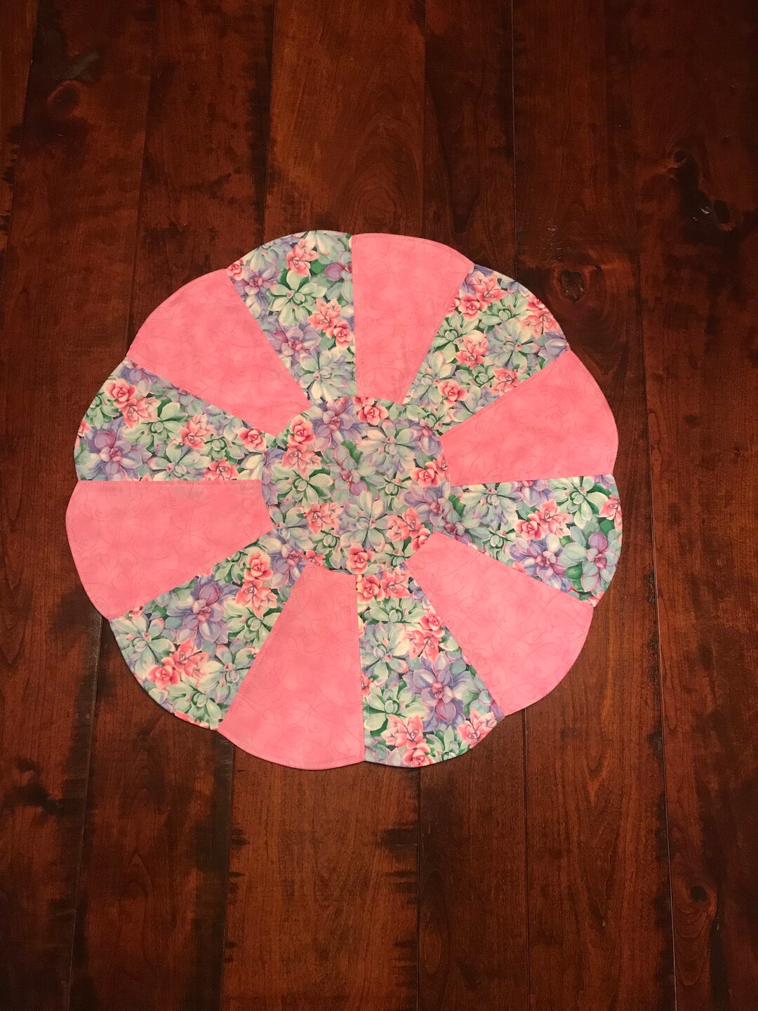 Floral Table Topper, Reversible Fabric Centerpiece, Autumn Table Topper ...