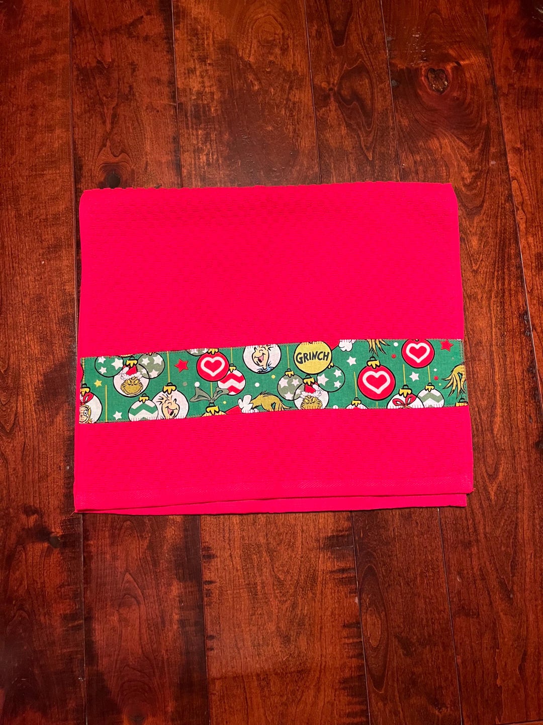 Grinch Kitchen Towel, Christmas Hand Towel, Kitchen Linen, Red Kitchen ...