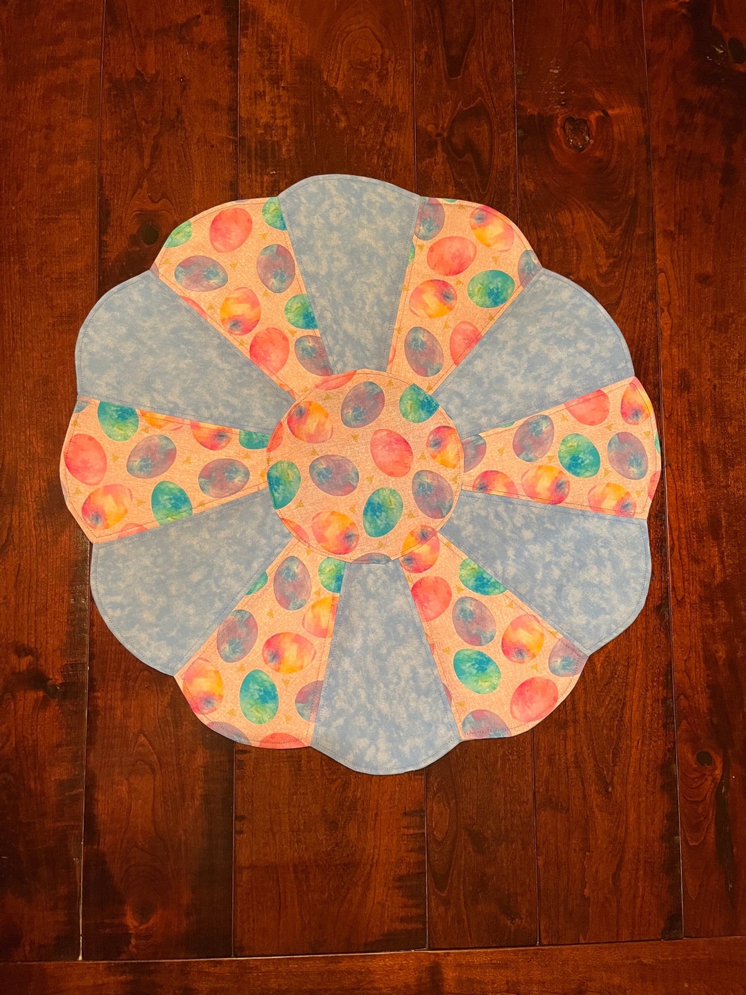 Spring Table Topper, Quilted Table Topper, Easter Table Topper, Fabric ...