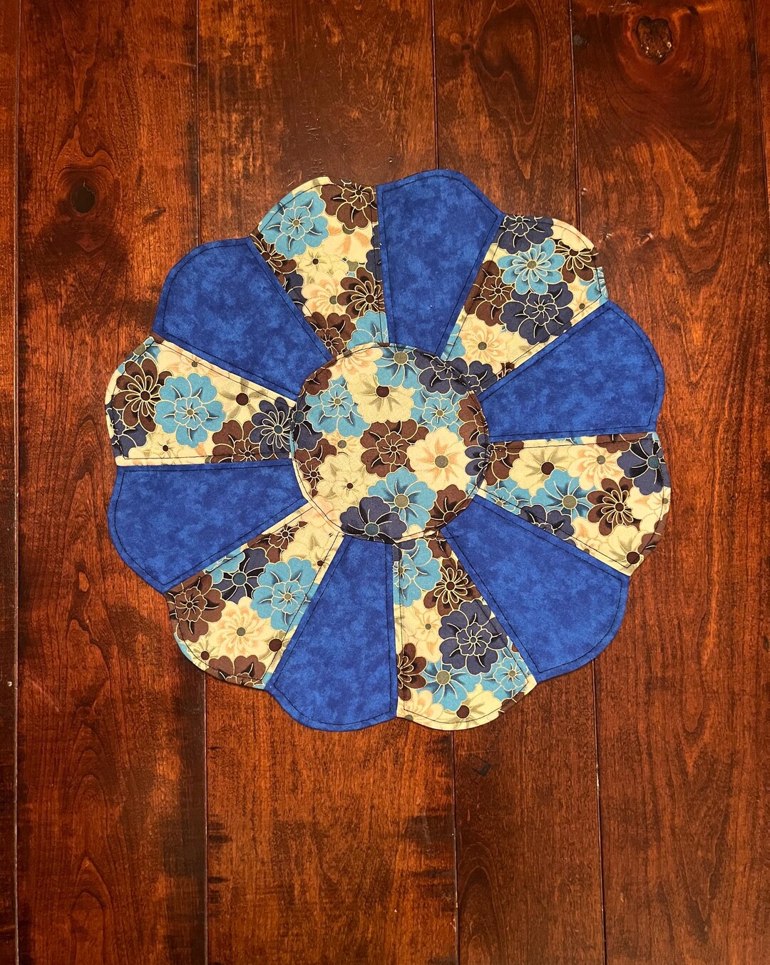 Floral Table Topper, Quilted Table Topper, Spring Table Topper, Fabric ...