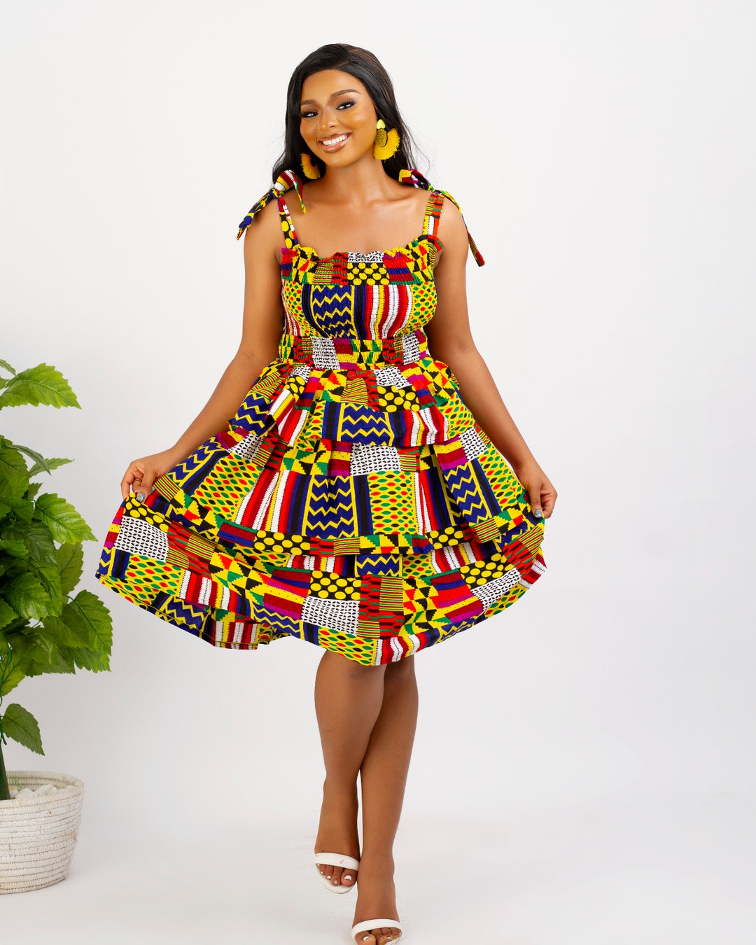 African Dress African Smock Dress Ankara Dress African Midi Etsy