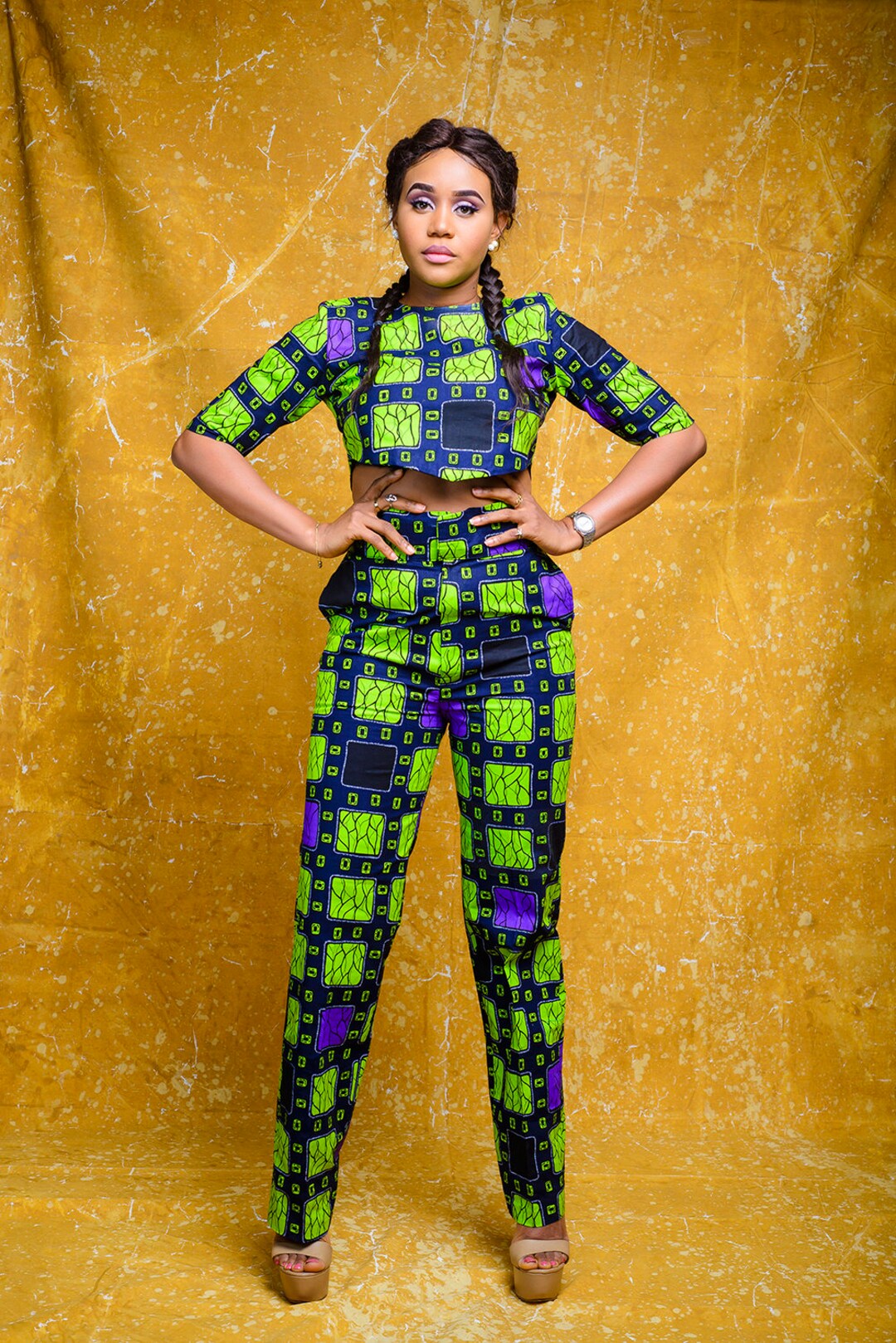 African 2 Piece Set, African Pants and Top, African Clothing, African ...
