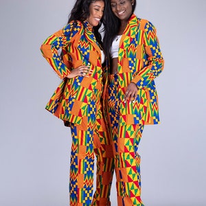 African 2 Piece Suit, Kente Suit Set, African Jacket and Matching ...