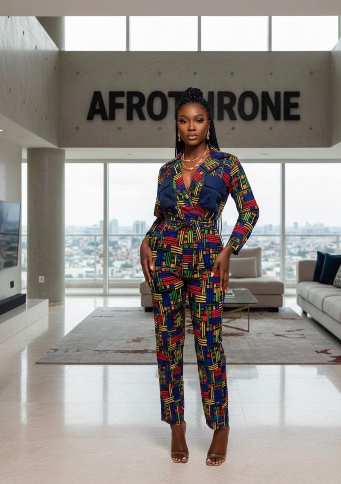 African 2 Piece Set, African Pants and Jacket, African Clothing ...