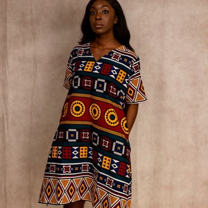 African Dress, African Print Shift Dress, Ankara Dress, African Tunic ...