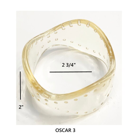 Vintage Designer Lucite Transparent Clear Bangle Brac… - Gem