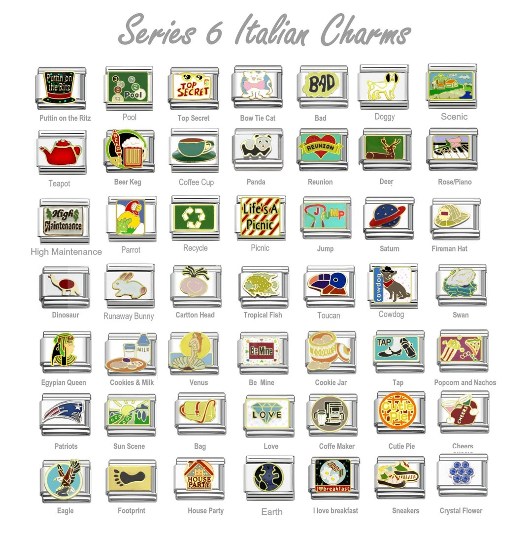Italian Charms Classic 9mm Size Limited Great Assortment Gold and ...