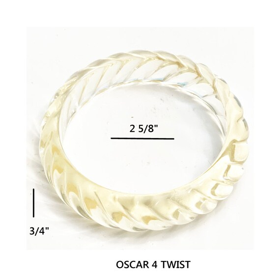 Vintage Designer Lucite Transparent Clear Bangle Brac… - Gem