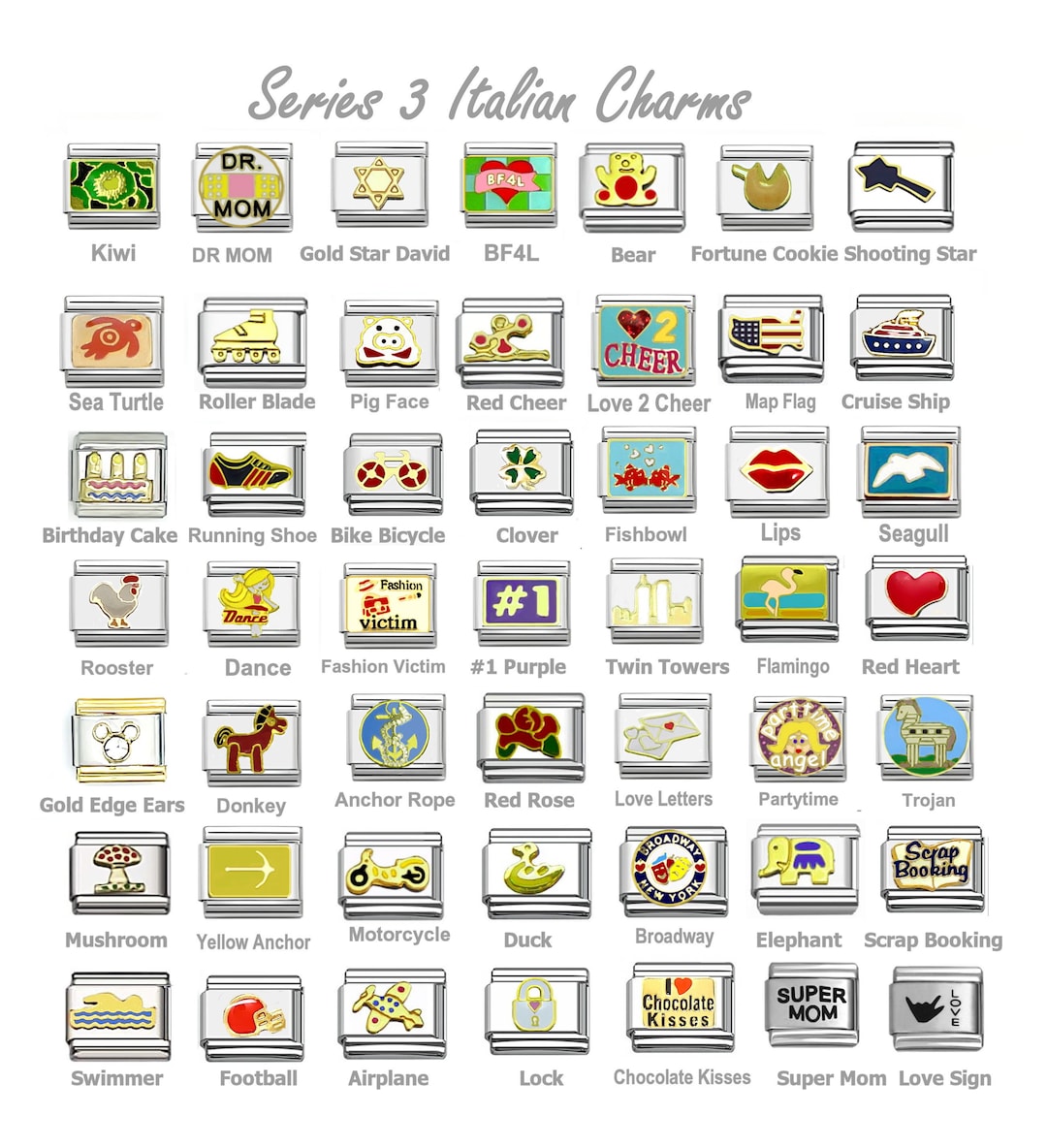 Italian Charms Authentic Classic 9mm Size Limited Great Assortment Gold ...