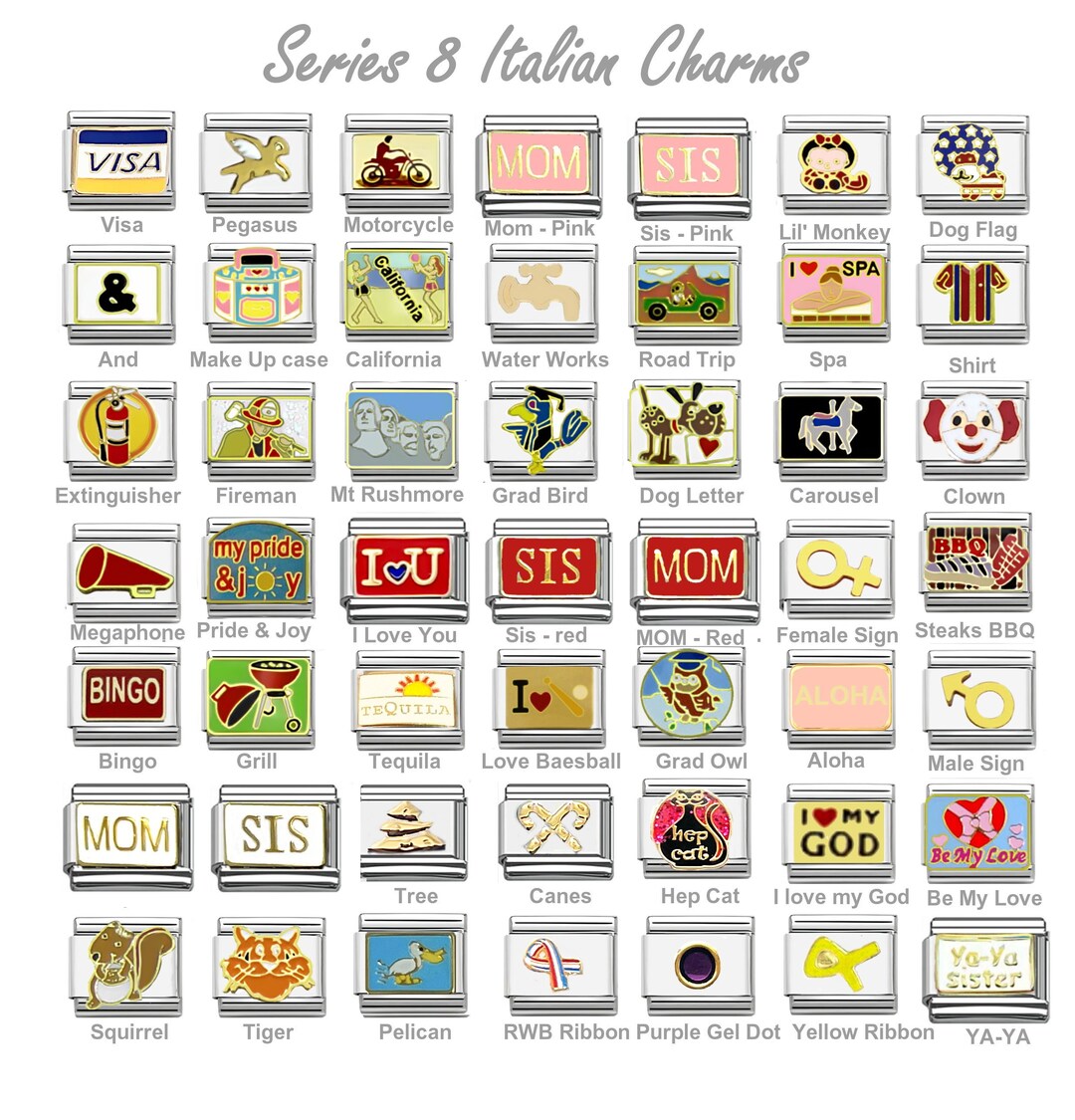 Italian Charms Authentic Classic 9mm Size Limited Great Assortment Gold ...