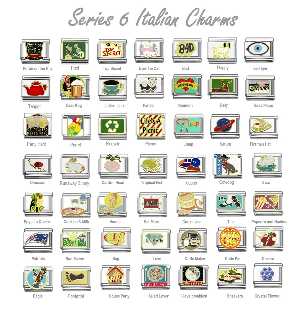 Italian Charms Classic 9mm Size Limited Great Assortment Gold and ...