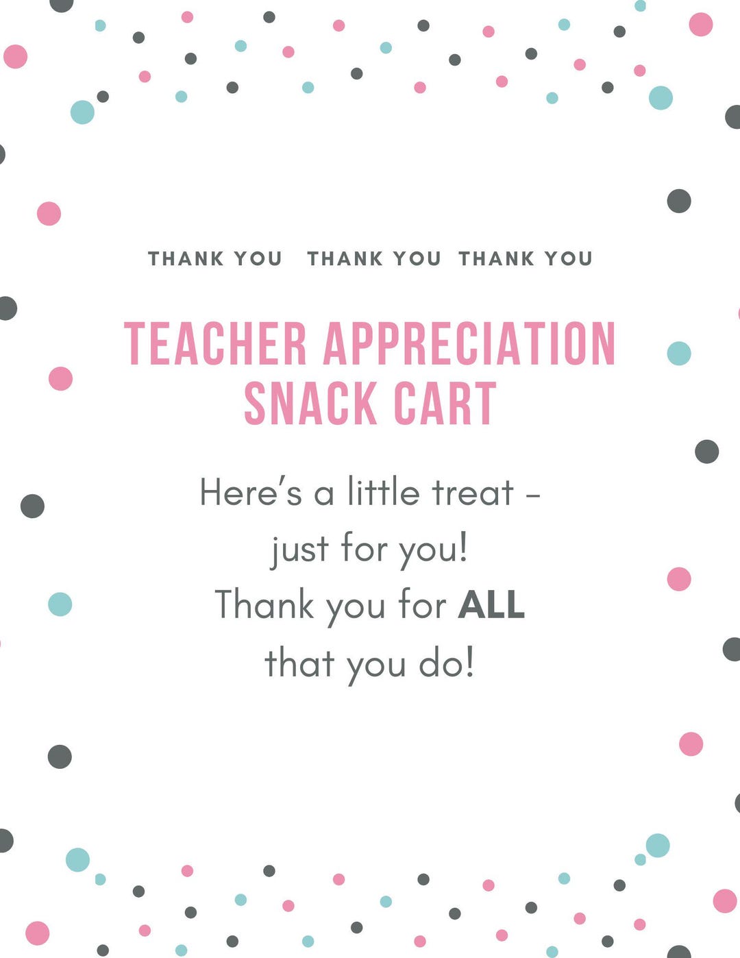 Teacher Appreciation Snack Cart - Etsy