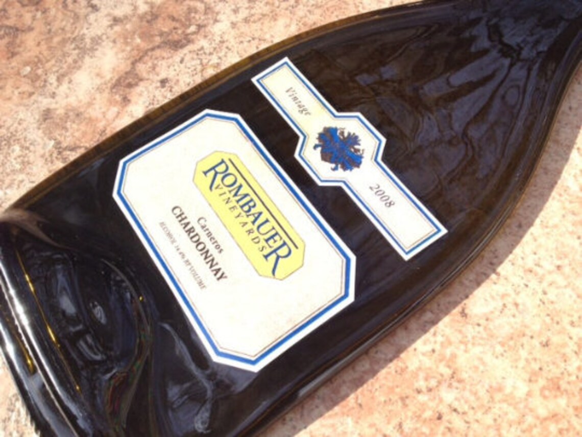 Free Shipping Rombauer Chardonnay Slump Melted Flattened Flat Wine ...