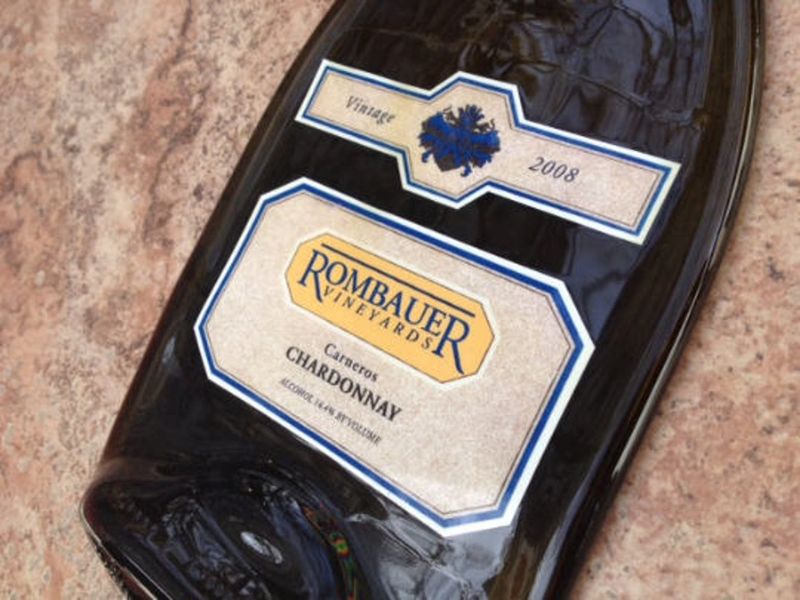 Free Shipping Rombauer Chardonnay Slump Melted Flattened Flat Wine ...