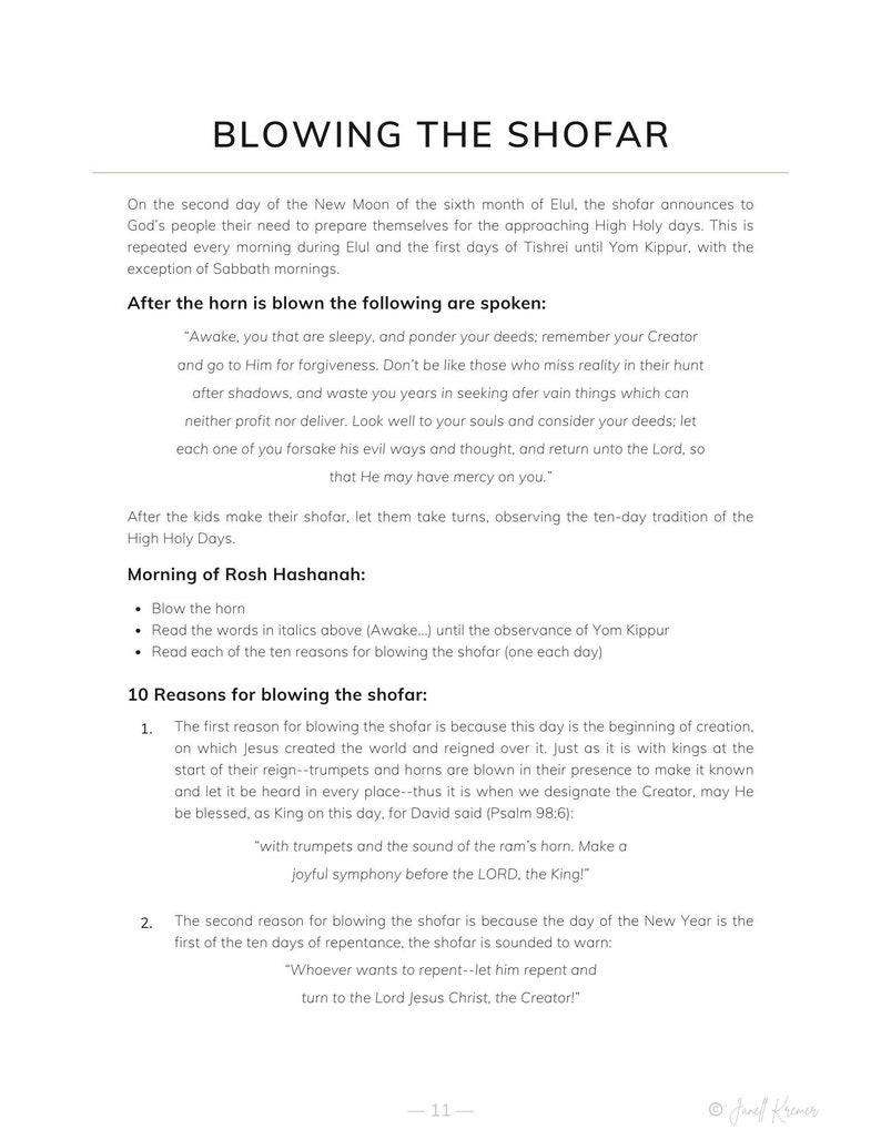 Discovering the Feast of Trumpets (PDF) for Christian Families - Etsy