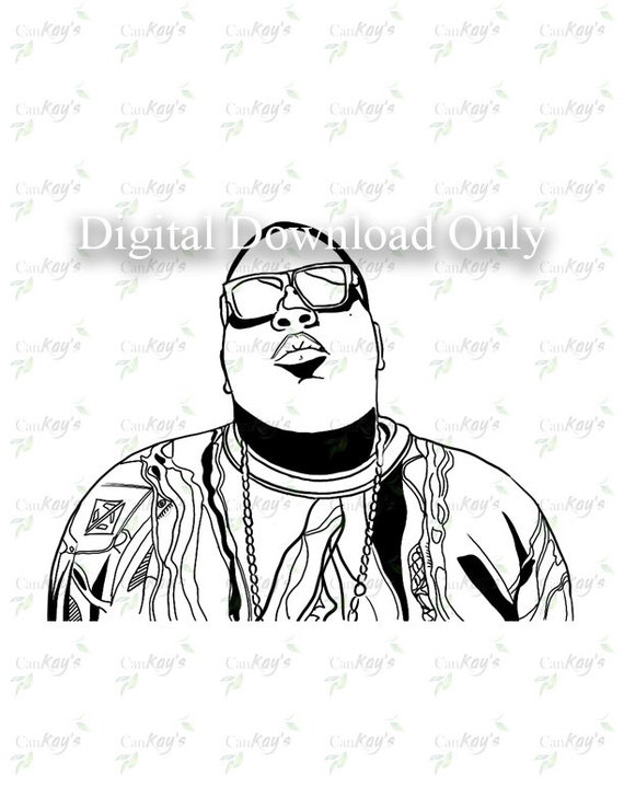 Biggie Smalls Drawing Outline