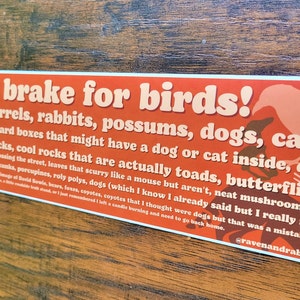 I Brake for Everything Vinyl Bumper Sticker - Etsy