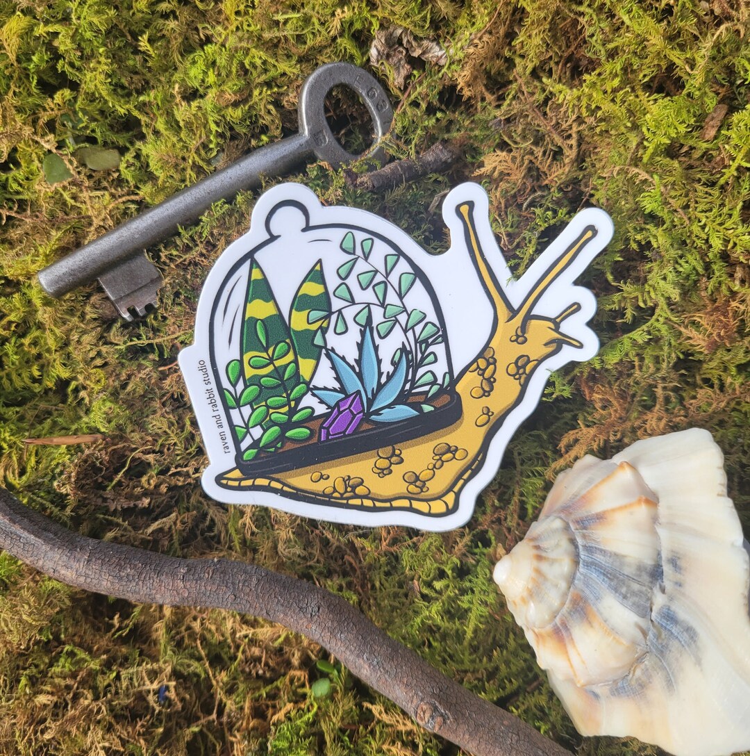 Terrarium Snail Vinyl Sticker - Etsy