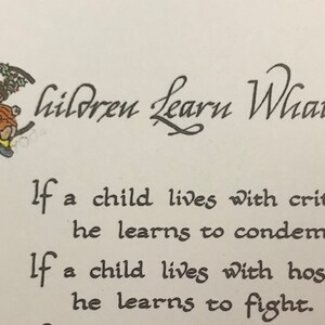 Children Learn What They Live Poem by Dorothy L. Nolte. Original ...