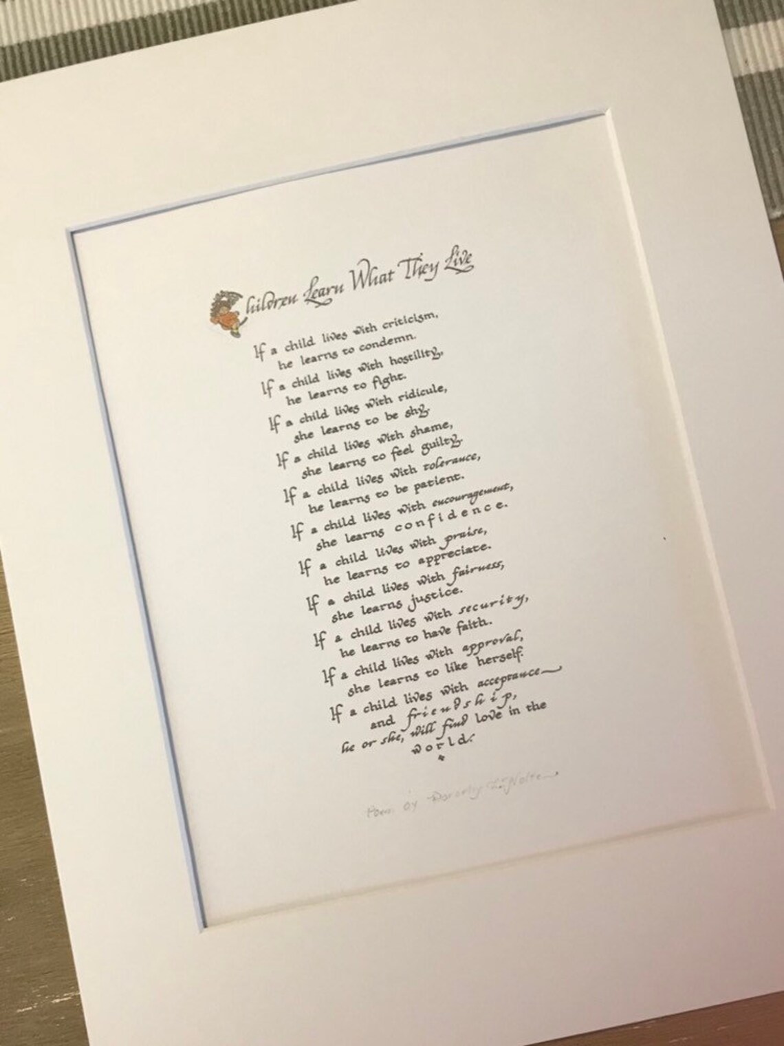 Children Learn What They Live Poem by Dorothy L. Nolte. Original ...