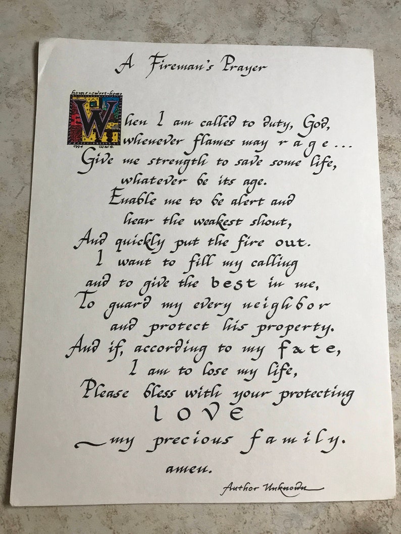 Fireman's Prayer - Etsy