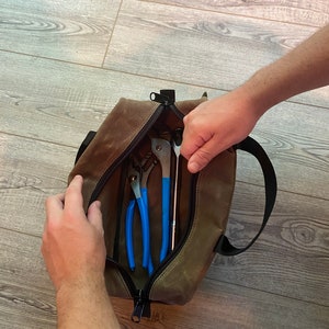 Waxed Canvas Kit Bag / Tool Bag - Etsy