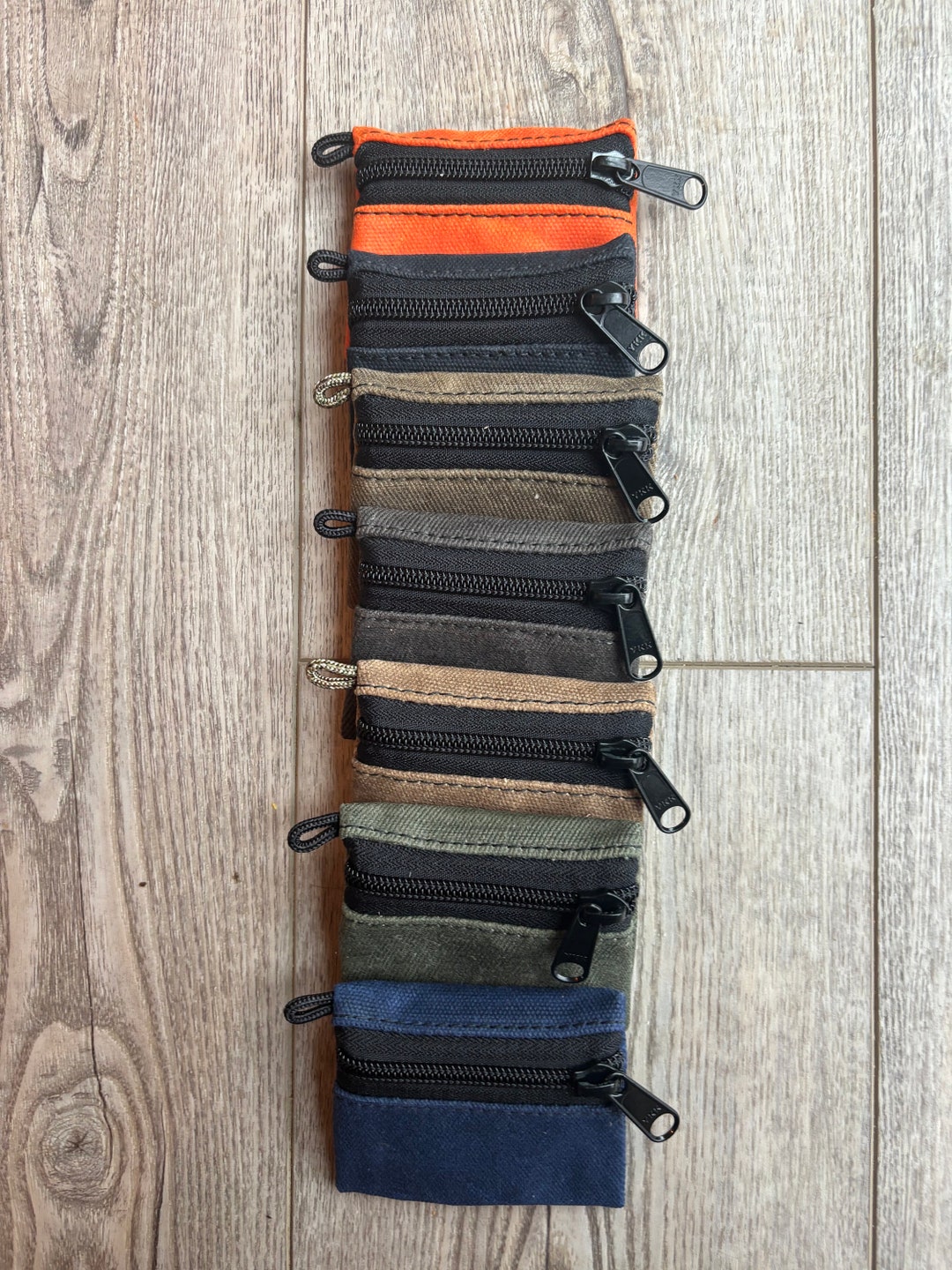 Micro Zip Pouch / Waxed Canvas - Etsy