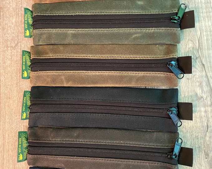100% Real Genuine Leather Small Pencil Case Purse Pouch Wallet Pen ...