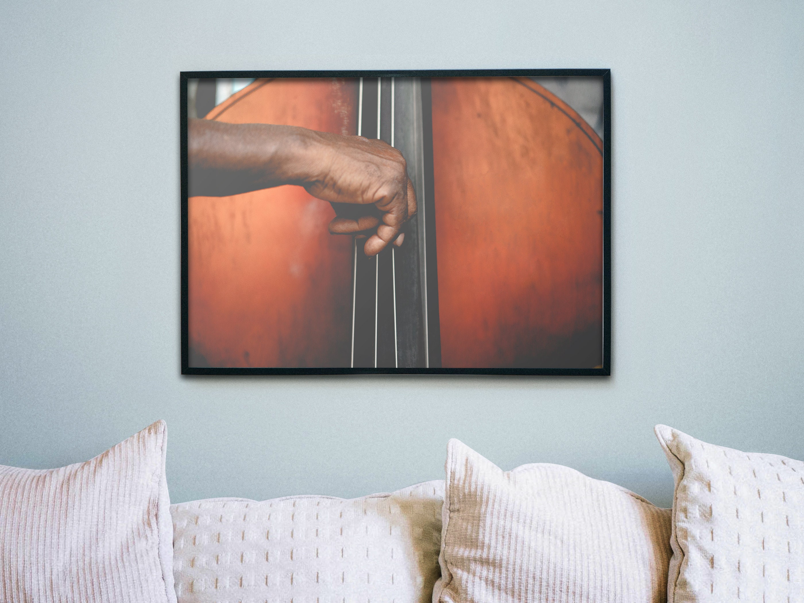 Double Bass Player, Jazz Poster, Music Room Decor, Gifts for Musician ...