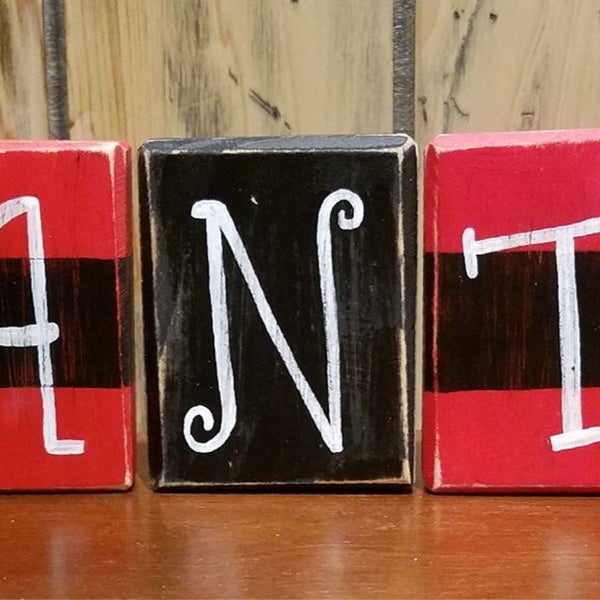 Wood Block Santa - Etsy